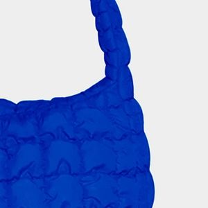 iFashionBox | Bags | Blue Puffer Tote Purse Quilted Casual Womens ...